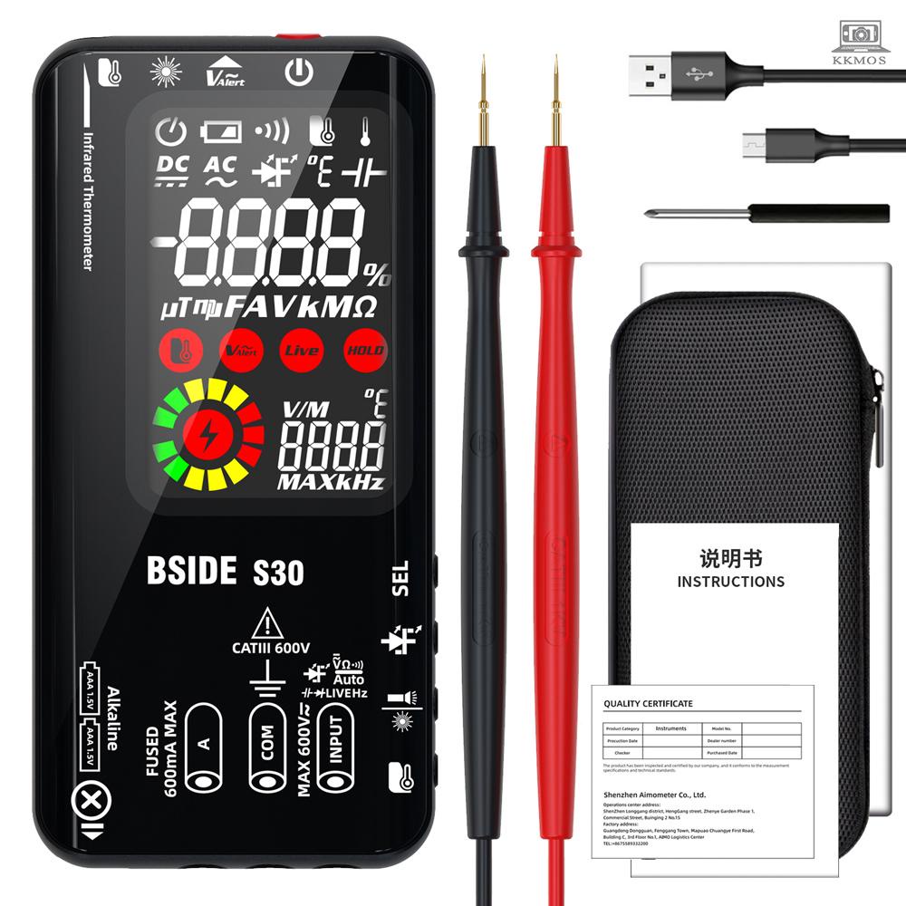 BSIDE 4in1 Digital Multimeter Infrared Thermometer Electric Test Pen ...