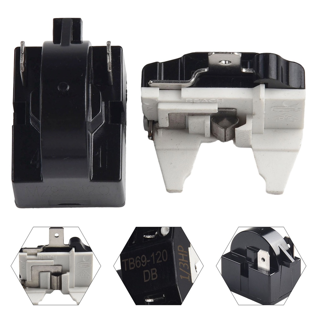 [MR] Refrigerator PTC Starter Relay Replacement 2 Pins Compressor ...