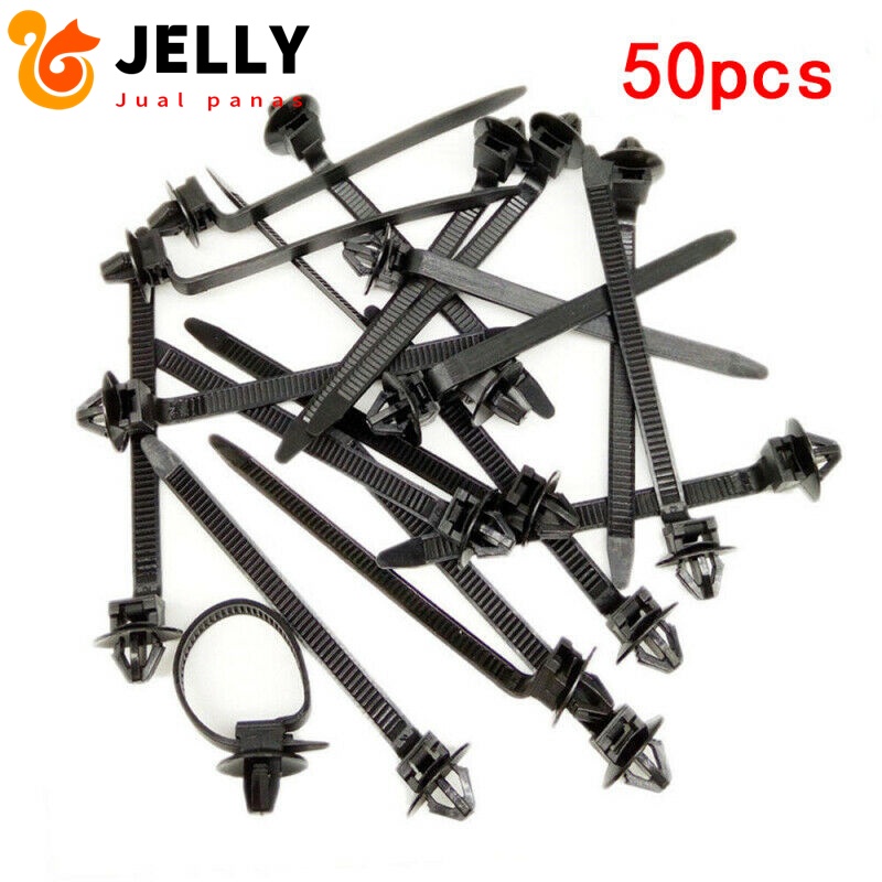 [JELLY0325] 50pcs Nylon Cable Tie Fastener Clips Car Hose Clamp ...