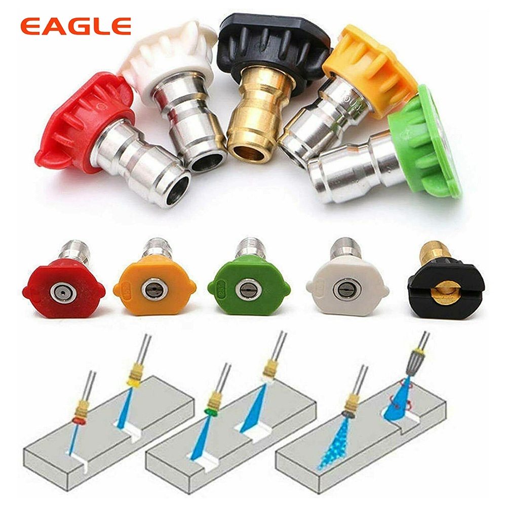 【EAGLE HOT】5PCS 1/4inch Pressure Washer Spray Tips Nozzles High Power ...