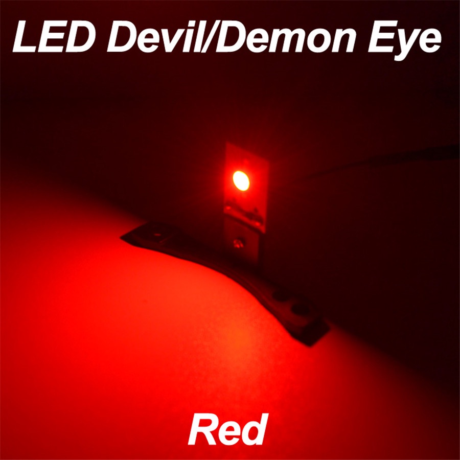 2 Pcs Universal Chip LED Devil Demon Eye Red Car Headlight Retrofit Kit ...
