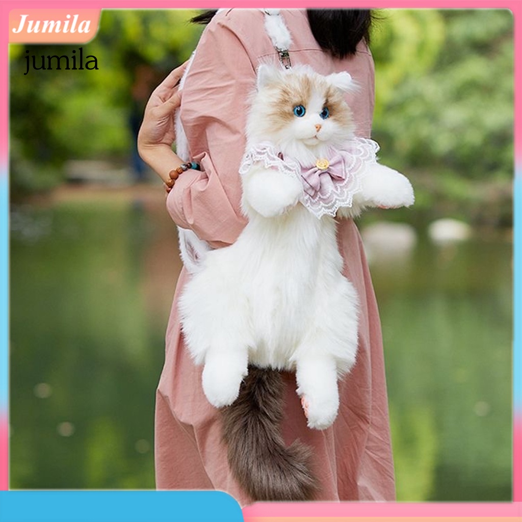 Cat Backpack Lifelike Stuffed Animal Plush Bag Handmade Adorable Cat ...