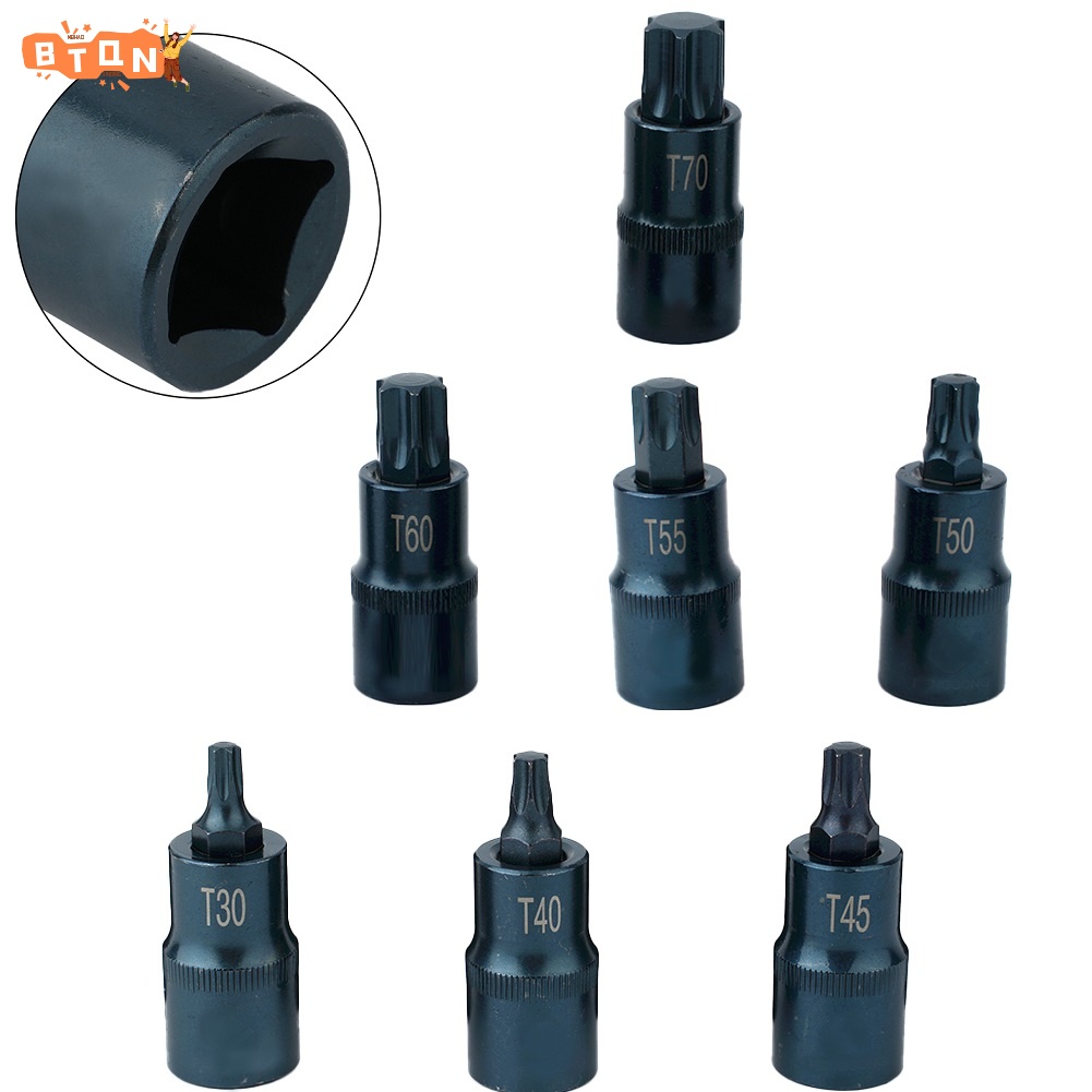 (BTQN!) for Torx Screwdriver Bit Tool 1/2inch Socket Bits Adapter T30-T70 Adapter Hand Tool ...