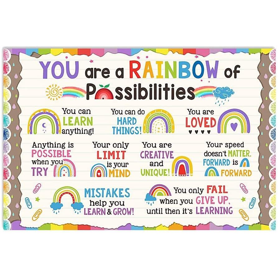 Nice Teacher's Classroom Posters You A Rainbow's Possibility Poster ...