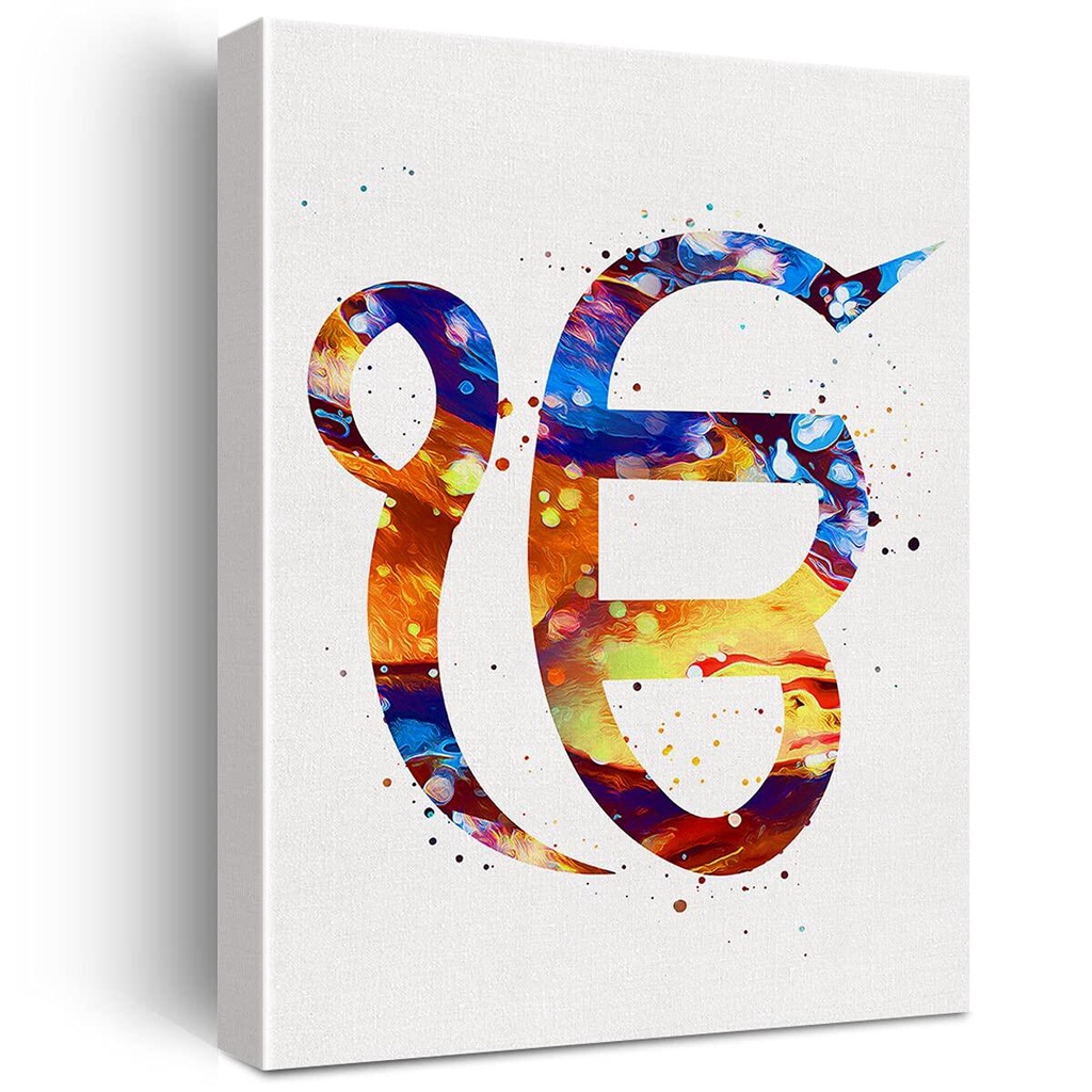 Super Watercolor Wall Art Khanda Symbol Canvas Painting Prints for Home ...