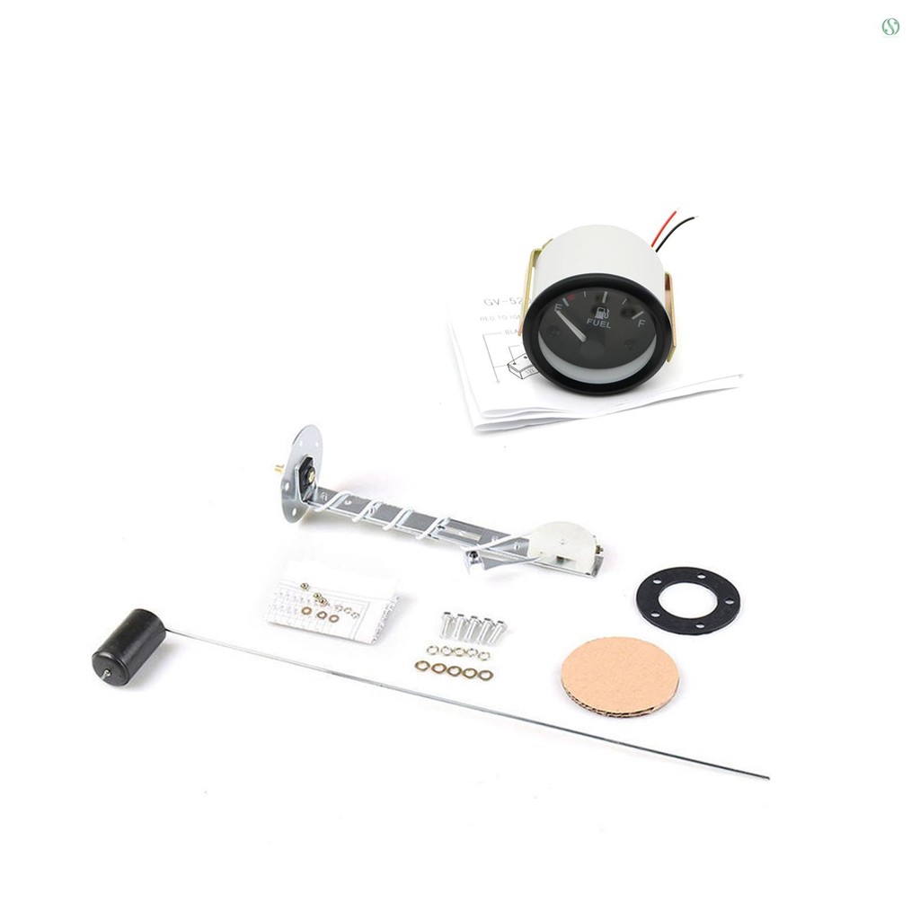 2'' 52mm Fuel Level Gauge, Pointer 12V Car Fuel Tank Meter with LED ...