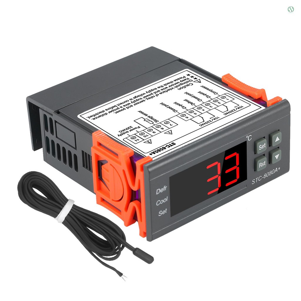 Digital Temperature Controller STC-8080A+ Refrigerator Thermostat for Refrigerator Automatic ...