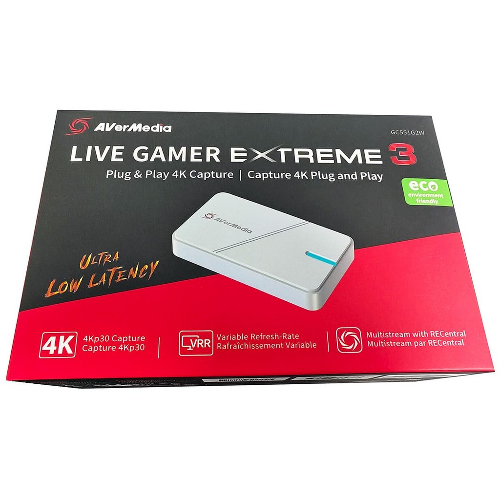 AVerMedia Live Gamer Extreme 3 GC551G2W HDMI 2.0 4Kp30 Capture Box ...