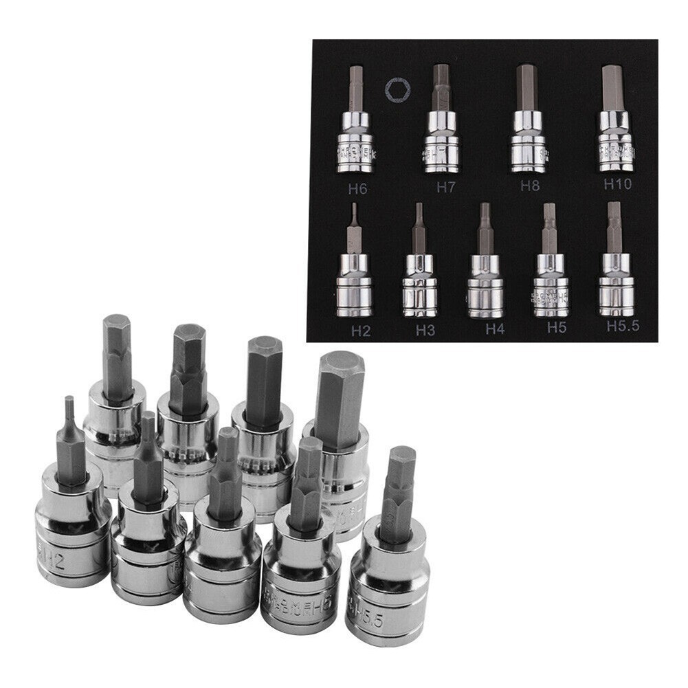 【JDZH】9pcs/set Allen Key Sockets Hex Bit Socket Set 3/8" Drive & Drill ...