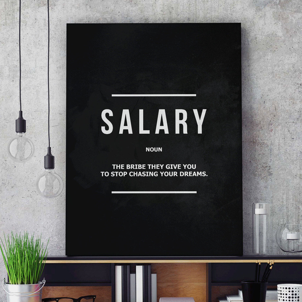Entrepreneur Salary Canvas Print Motivational Wall Art Office Decor ...