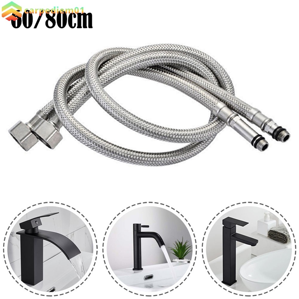 [Carpediem01] 2pcs 304 Stainless Steel Flexible Hot and Cold Mixer ...