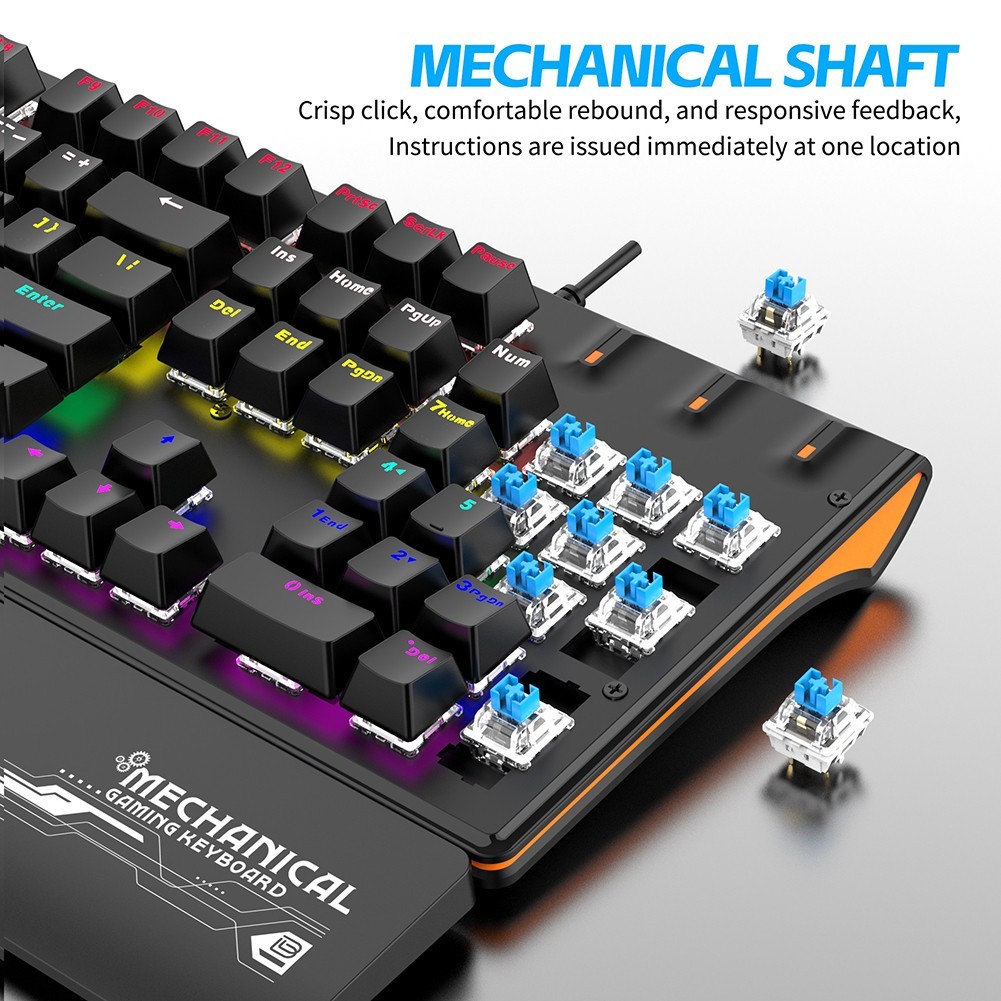 Wired illuminated keyboard removable palm rest competitive mechanical ...