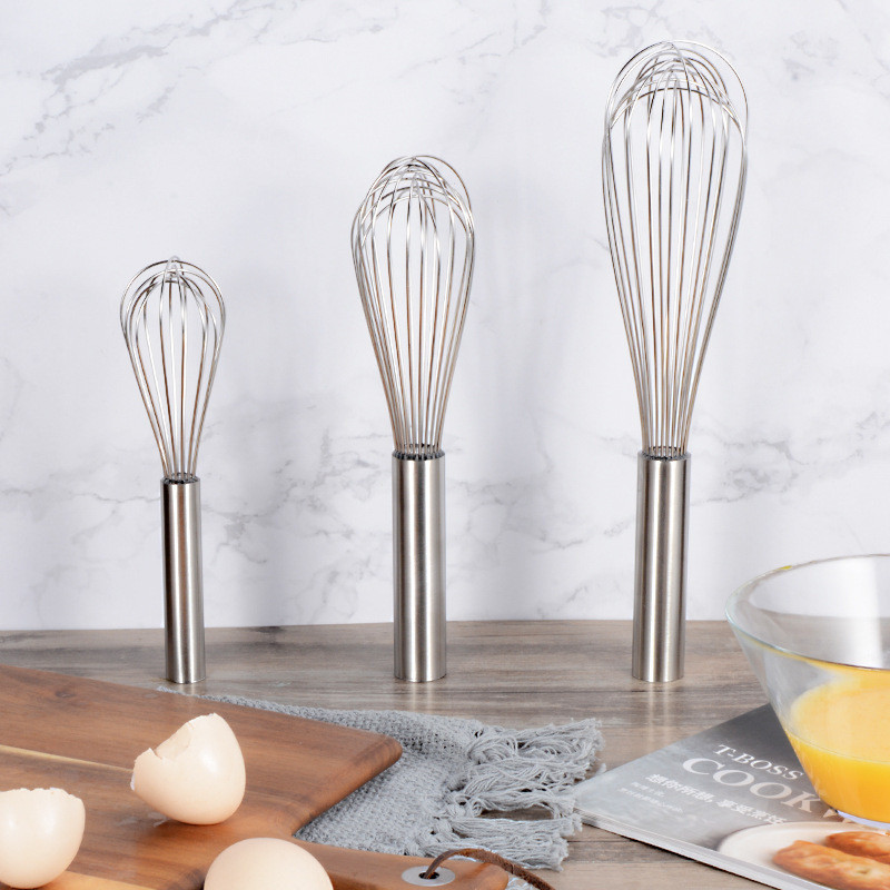 12 Inch Spherical Stainless Steel Manual Egg Beater Set Baking Utensils ...