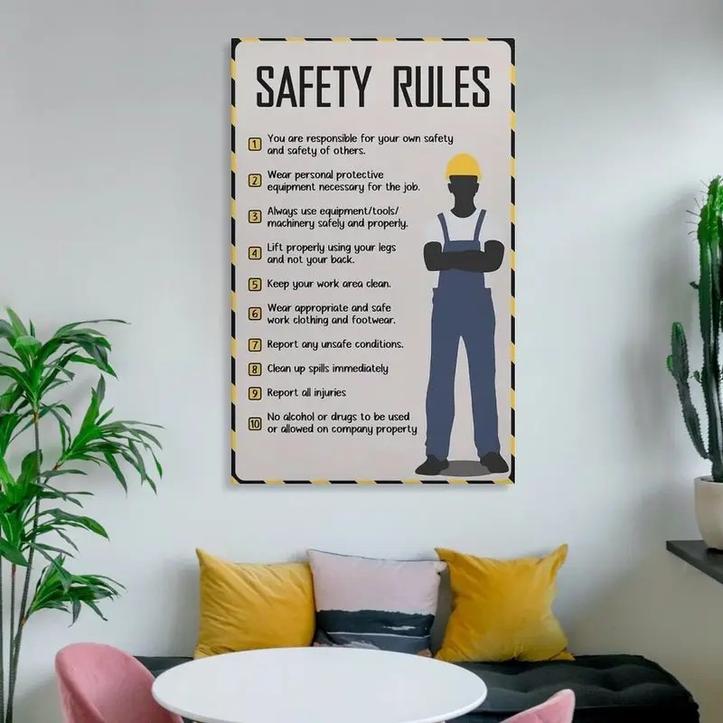 Workplace Safety Posters Vintage Posters Canvas Wall Art Posters For ...