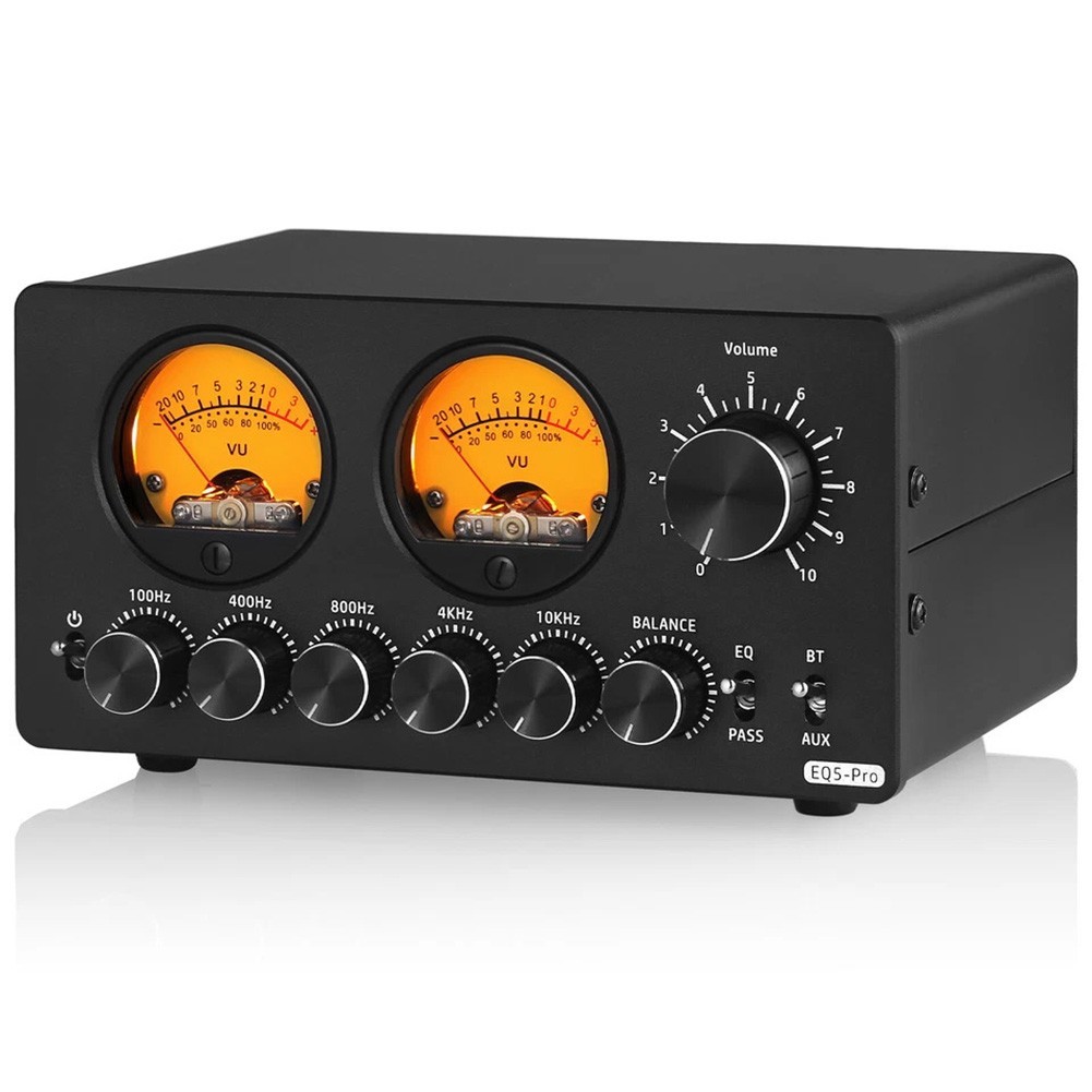 EQ5PRO 5-Band EQ Equalizer with BT Receiver Stereo Audio Preamp VU ...
