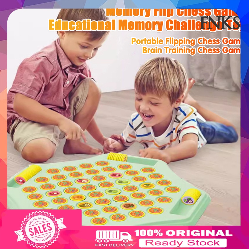 SP Kids Memory Flip Chess Game 2 to 4 Players Animal Fruit Chess ...