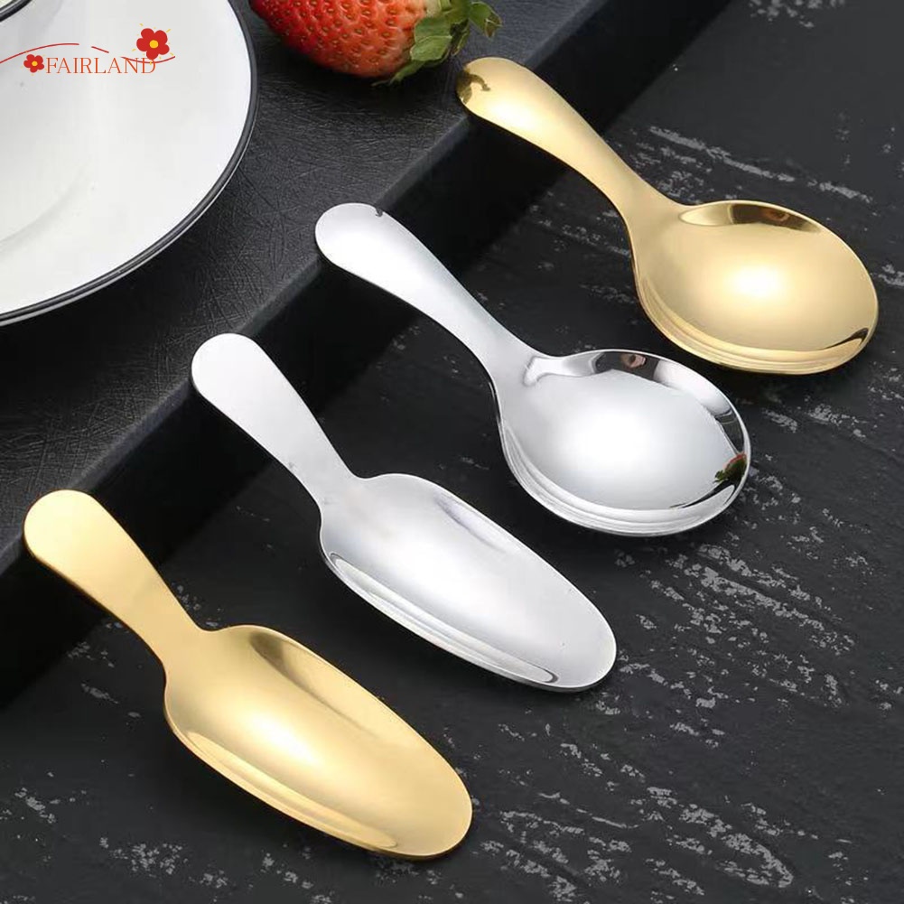 FAIRLAND! 304 Stainless Steel Short Handle Round Head Spoon Teaspoons ...