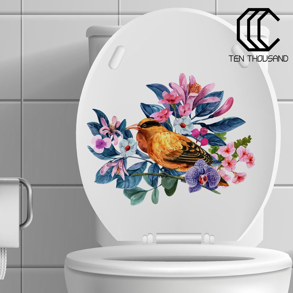 (Ready Stock) Toilet Sticker Self-adhesive Waterproof DIY PVC Birds And ...