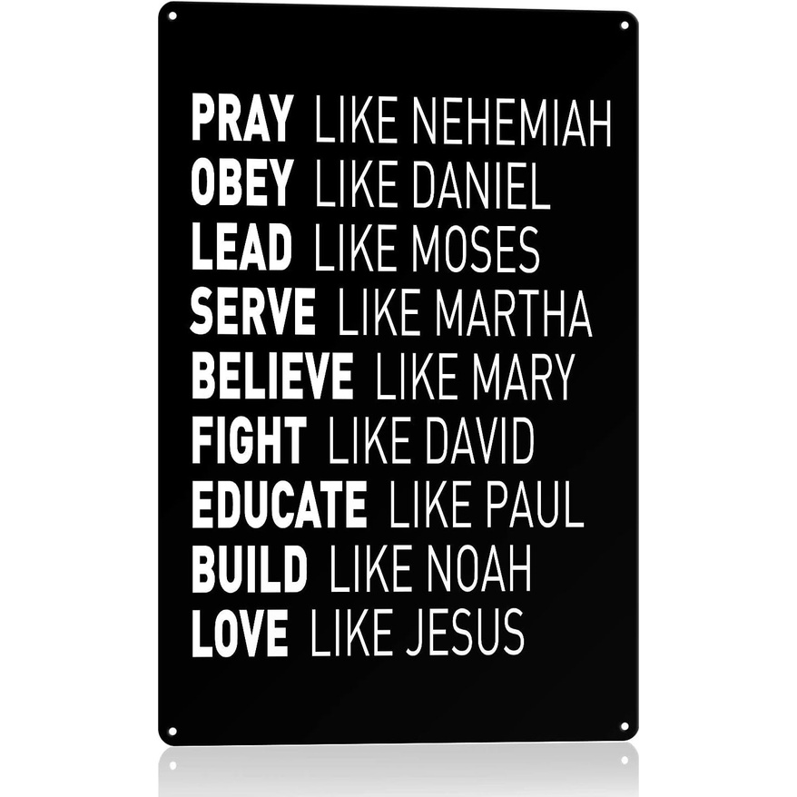 BEKUGART Spiritual Super Role Models Bible Verse Metal Wall Art Pray ...