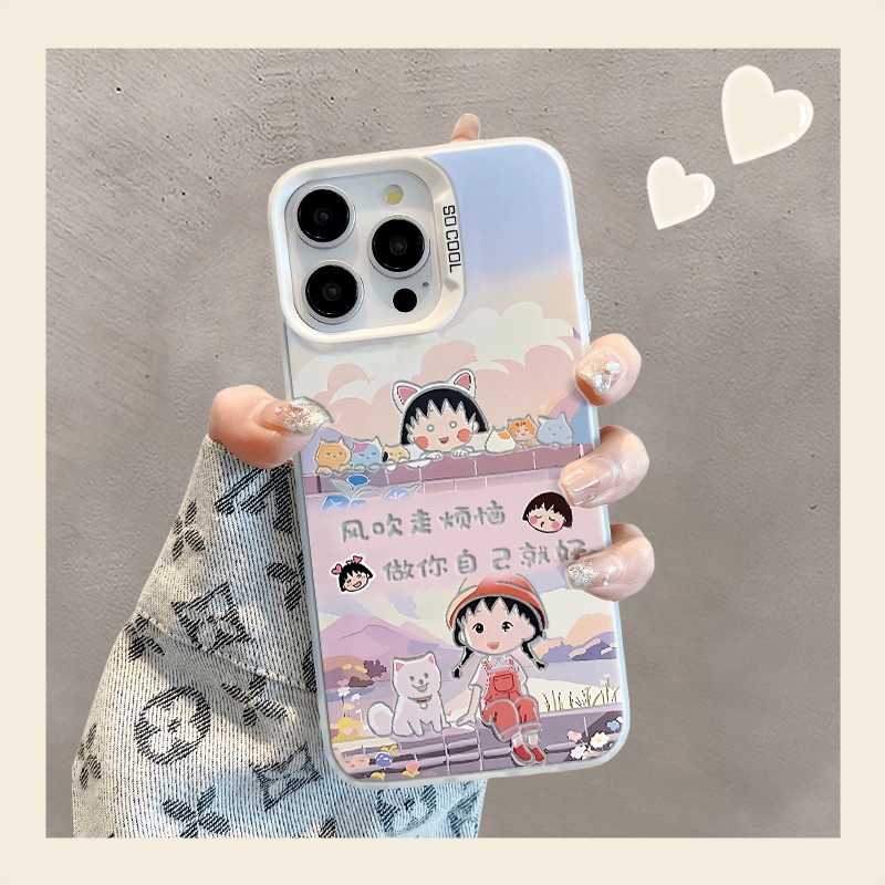 Maruko Casing for iPhone 16 16E 15 14 13 12 11 Pro Plus Max X XR Xs Max Border Print All ...