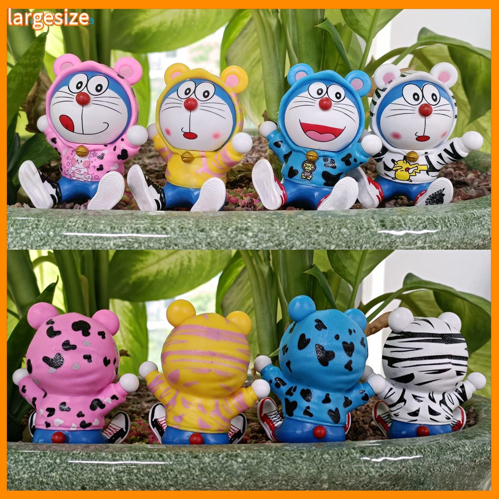 largesize 4Pcs/Set Action Statue Collectible Cartoon PVC Doraemon ...