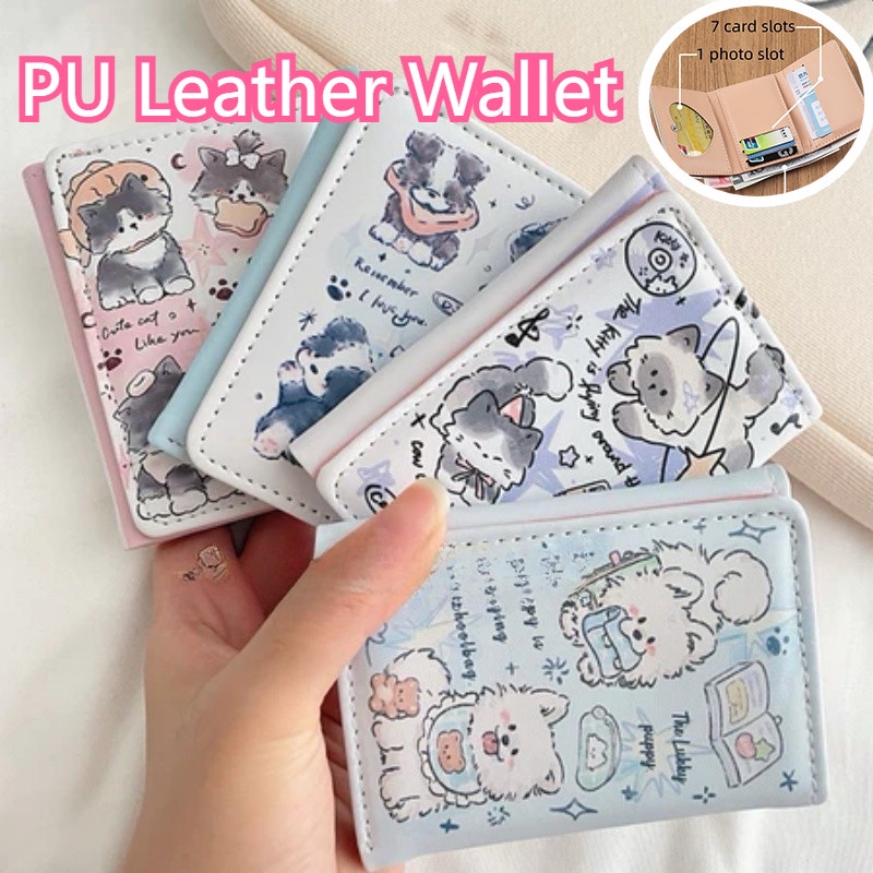 PU Leather Women Wallet Coin Purse Simple 3 Folds Multi-card Slots Card ...