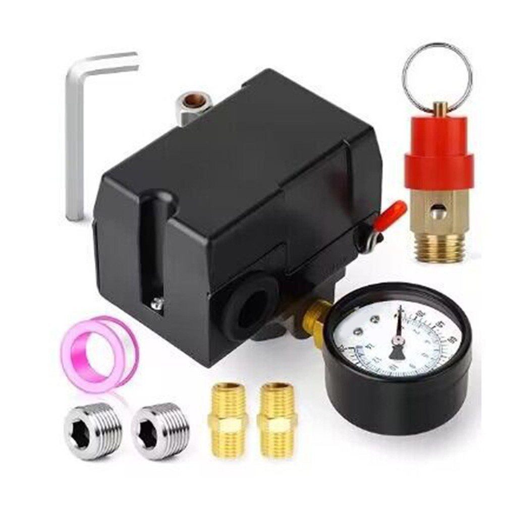 [VE]Air Compressor Pressure Switch Control Valve with Pressure Gauge ...