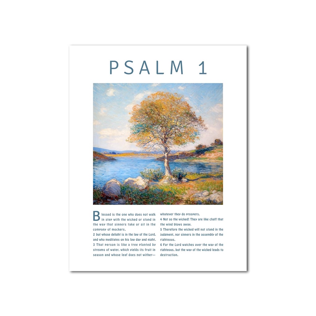 Psalm 1, a Tree Planted by Streams of Water, Vintage style Christian ...