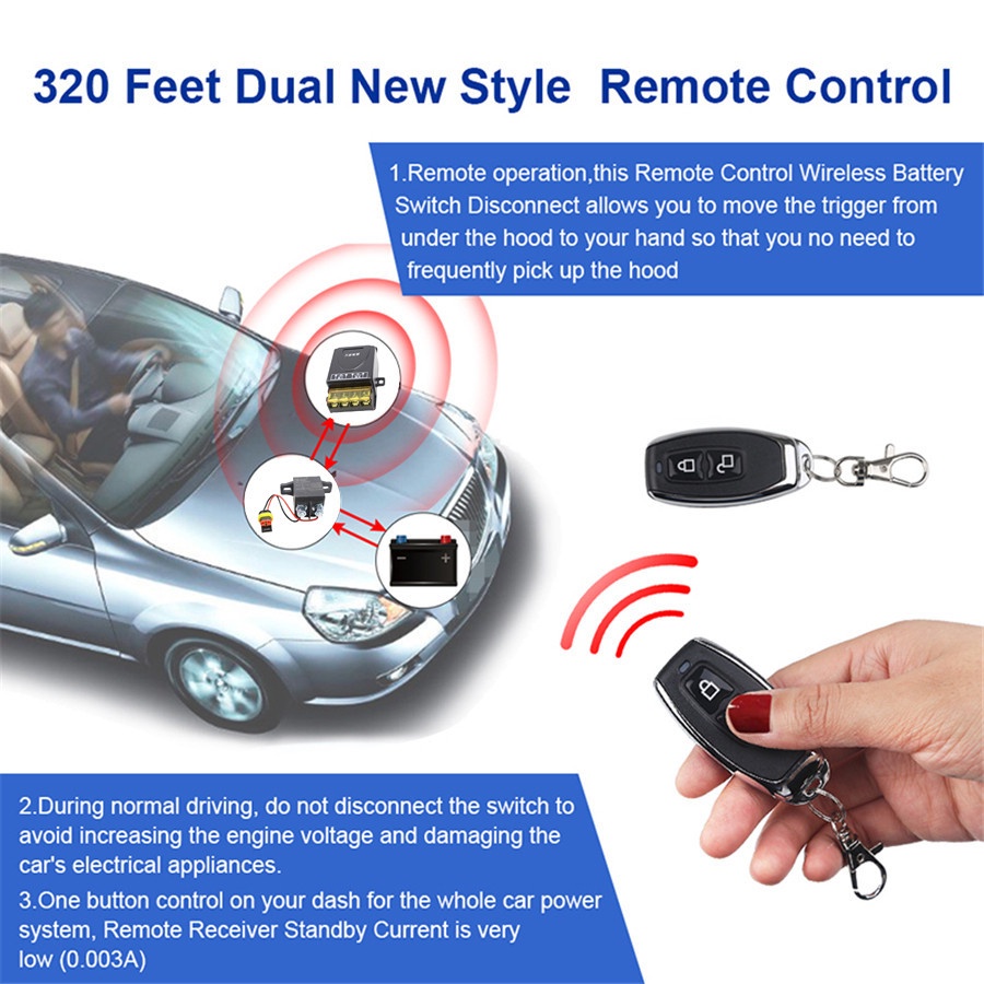 Universal Wireless 12V Car Battery Disconnect Relay Master Kill Switch ...