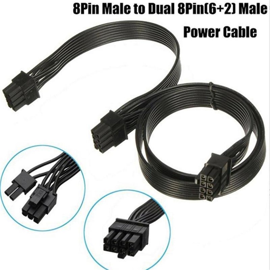 PCI-e 8 Pin to DUAL 8 (6+2) Pin Cable PCIE for AX Series Modular Power ...