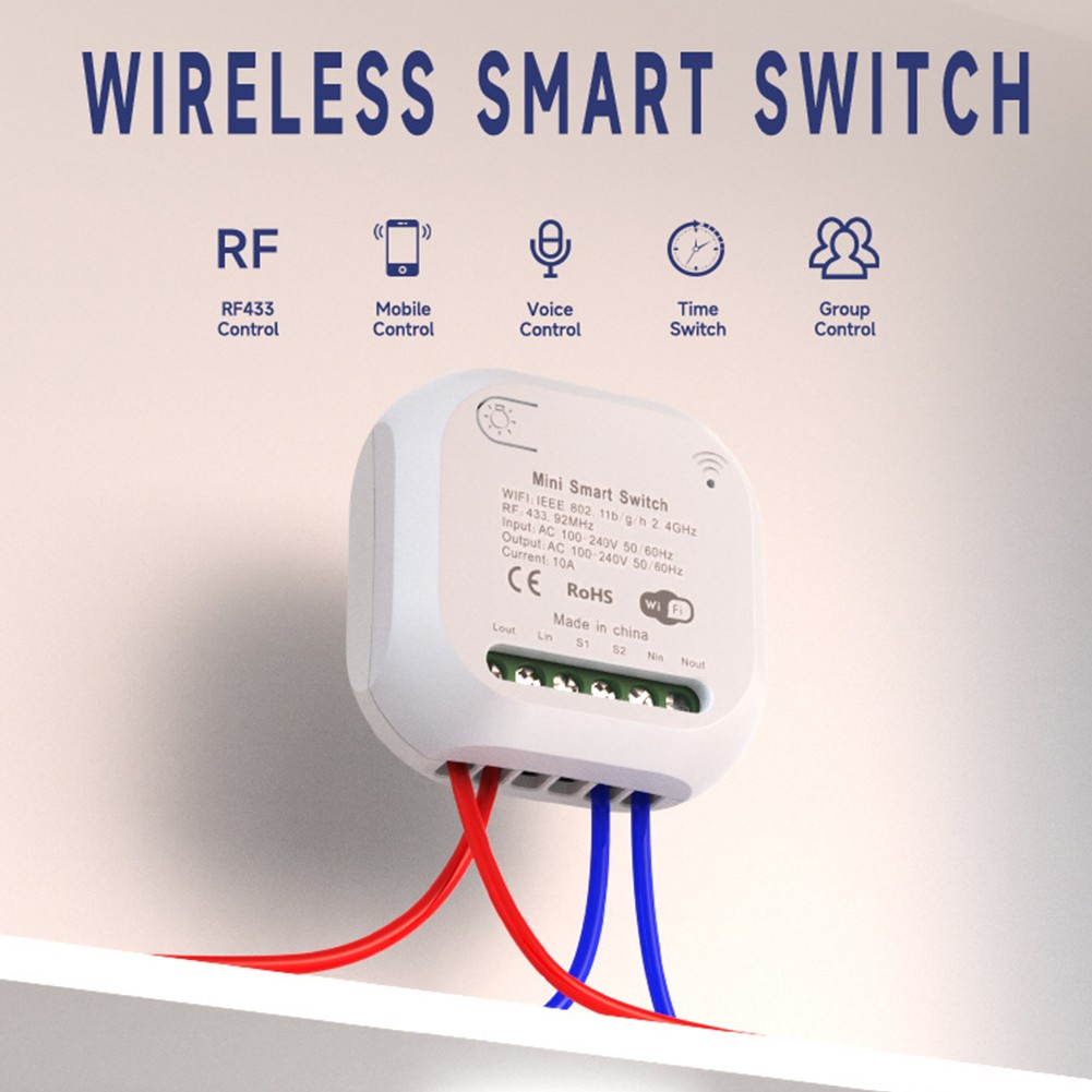 Wifi RF433 Smart Switch DIY Light Mini Switches Control Wireless Smart ...