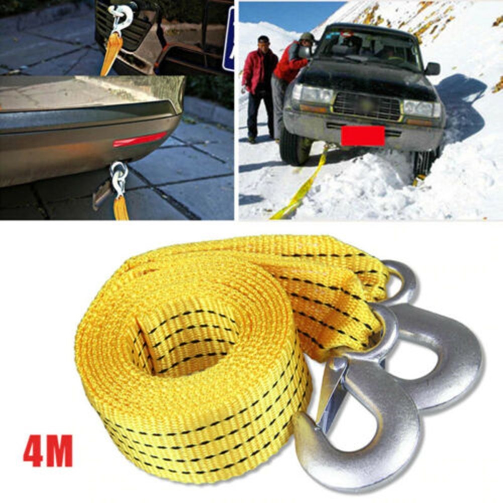 [MY]Heavy Duty 3 Ton Car Tow Cable Towing Pull Rope Strap Hooks for ...