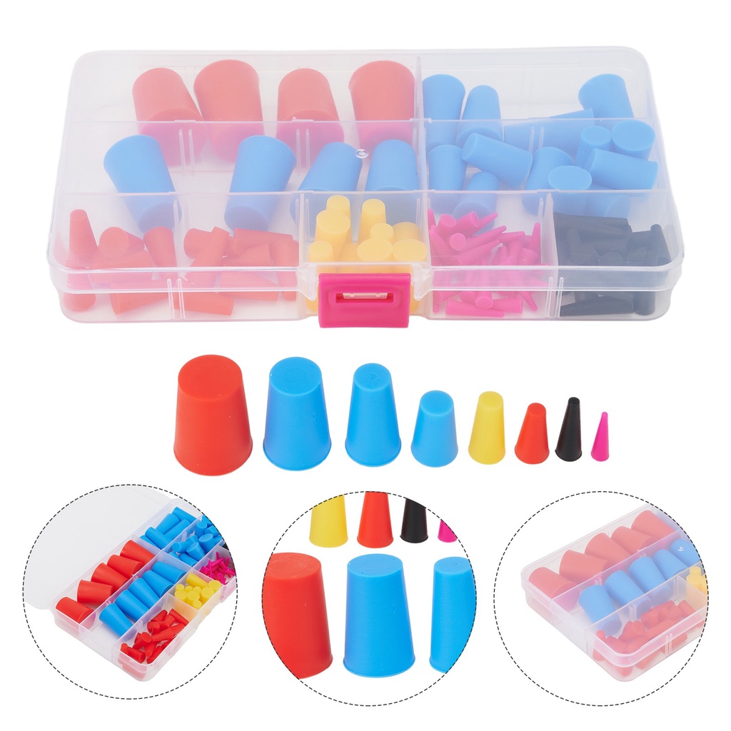 [weloves] 100Pcs High Temp Masking Plugs Powder Coating Silicone Cone ...
