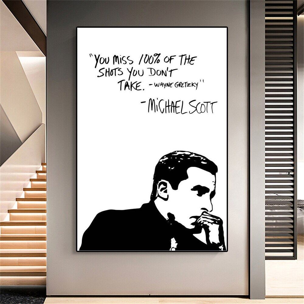 Funny Michael Scott Wayne Gretzky Quote Poster The Office Tv Show Wall ...