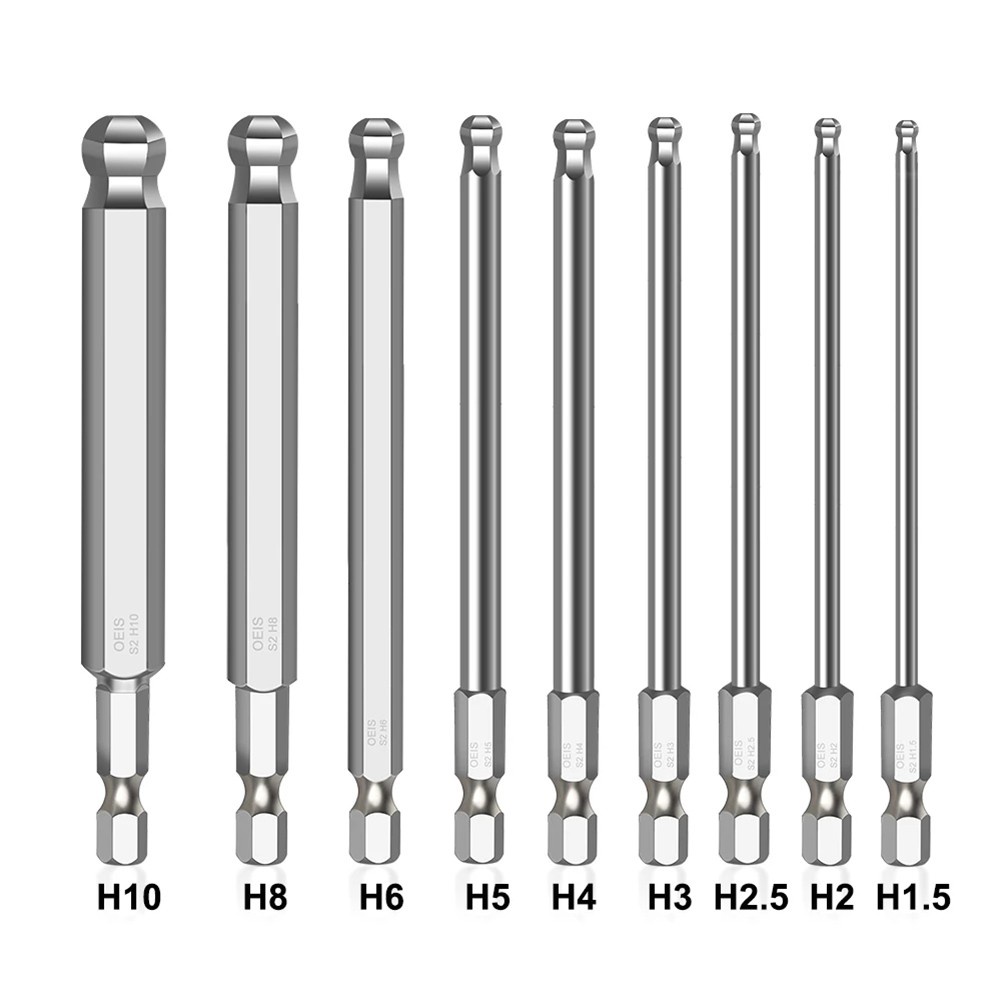 【SUFA】1pc Ball End Hex Screwdriver Bit Metric Hex Bit 100mm Long Driver ...