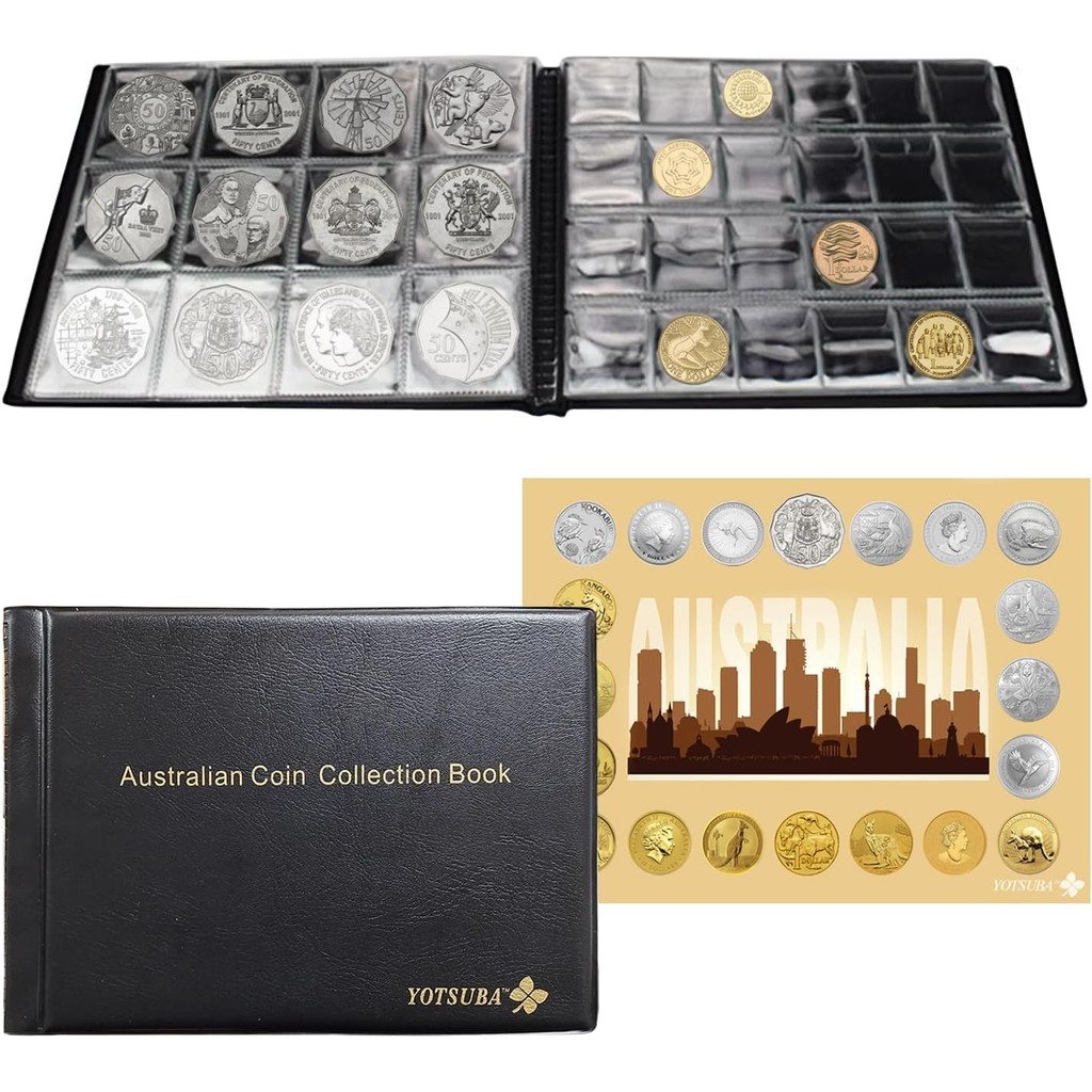 Coin Collection Book - Australian Special Edition with 300 Pockets, Two ...