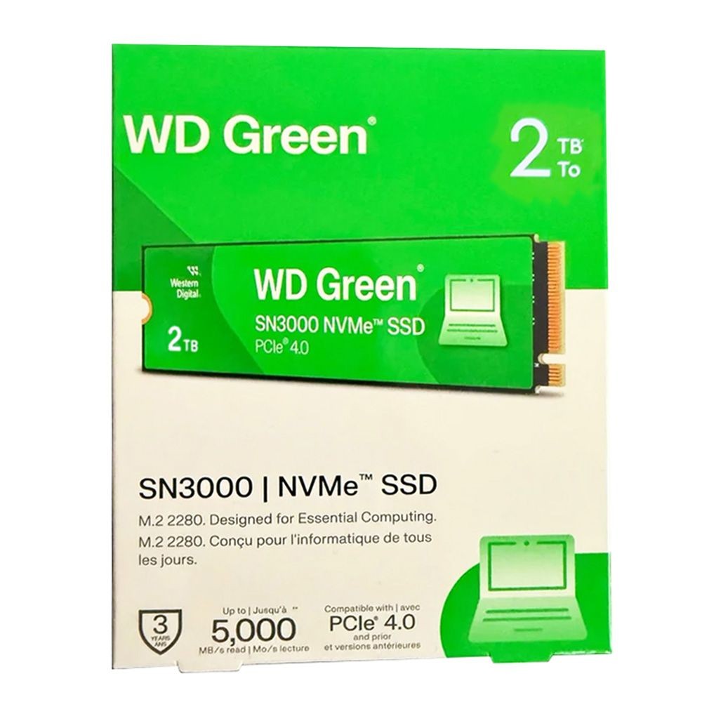 Western Digital 2TB WD Green SN3000 Gen4 NVMe M.2 2280 SSD (5000MB/s ...