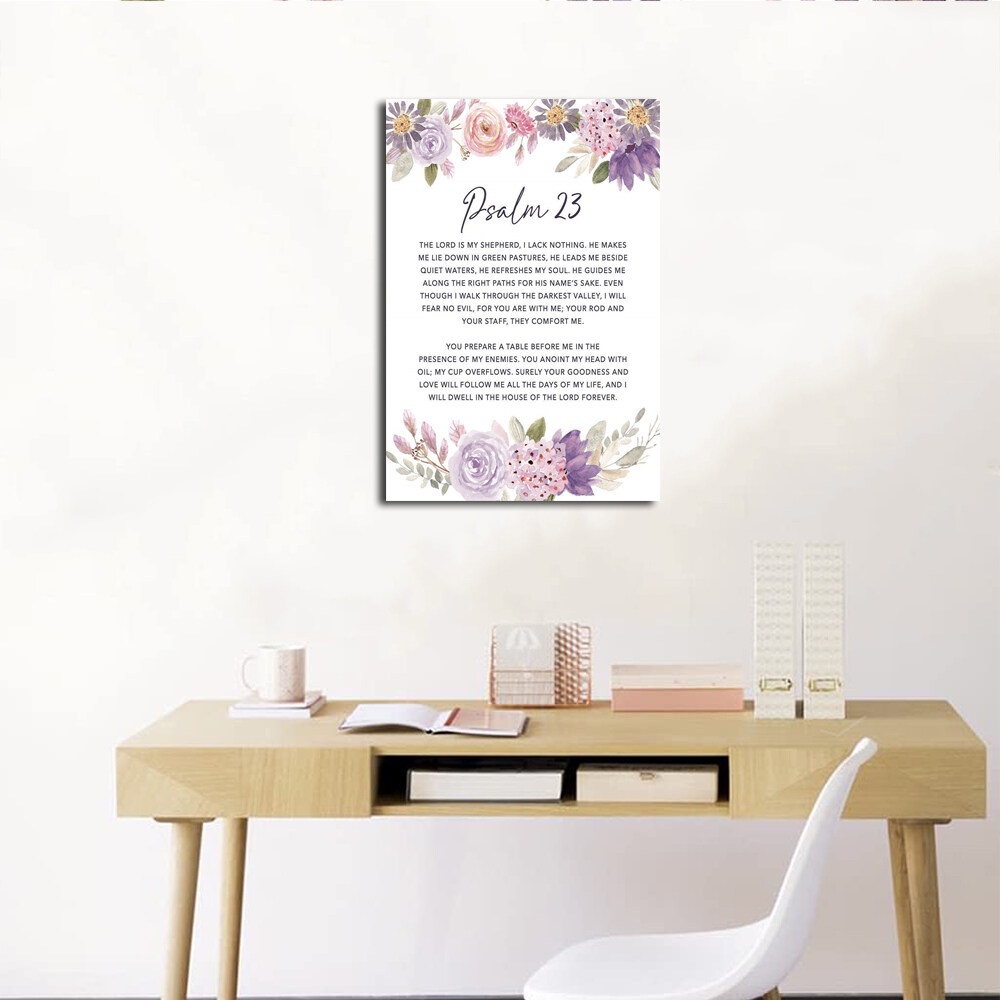 Psalm 23 Wall Art The God Is My Shepherd 23rd Psalm Floral Artwork ...