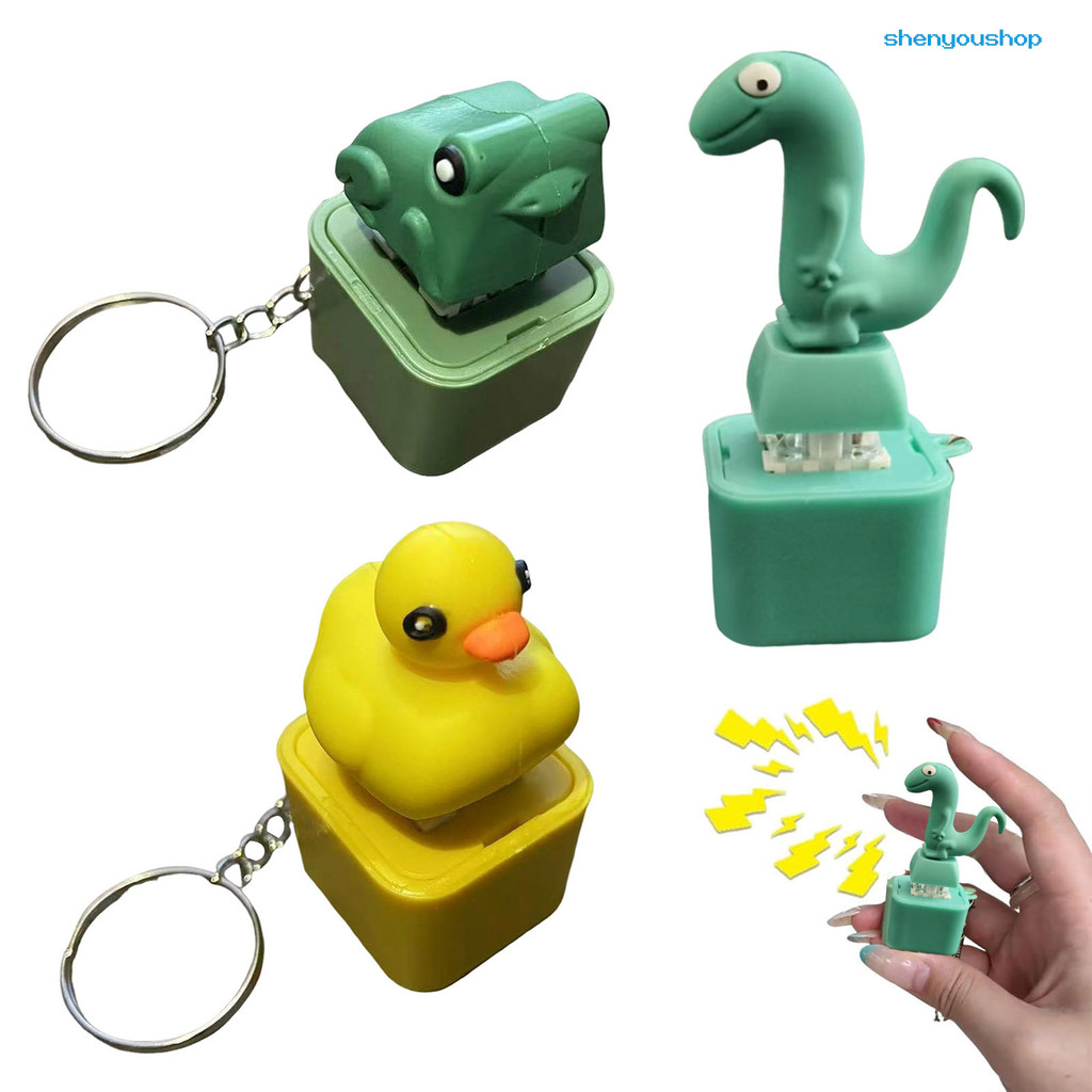 Shenyoushop Lizard Button Keychain Fidget Toy with Sound LED Lights ...
