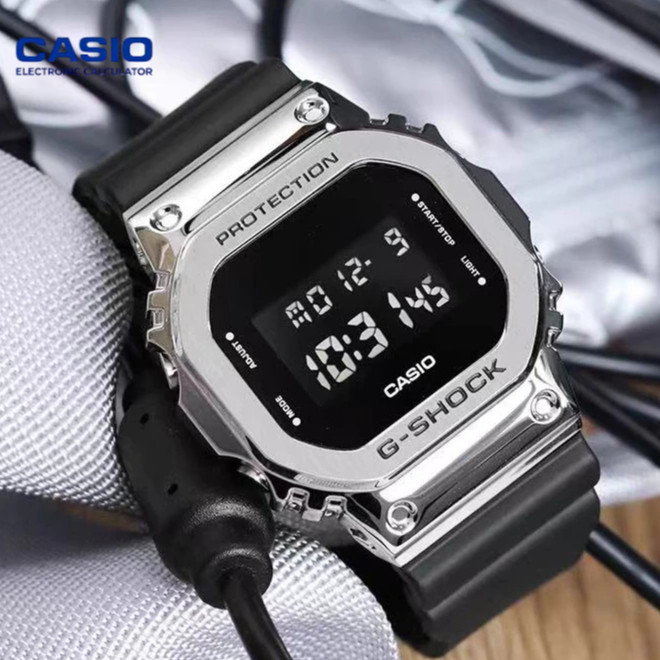 Casio original 100% DW-5600UBB-1 Silver Sports Stainless watch man ...