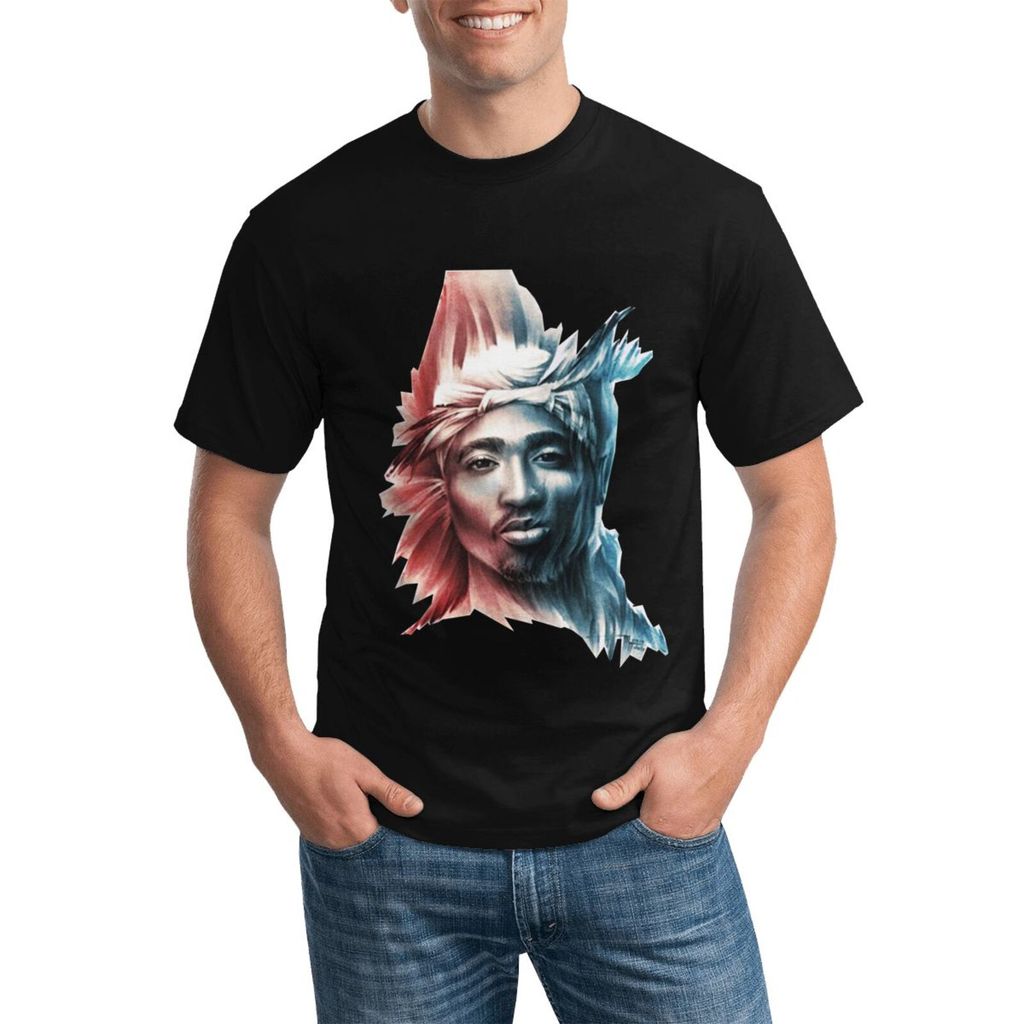 Tupac 2Pac Hip Hop Swag Lightweight Plus Size Crew Neck T Shirt 100% ...