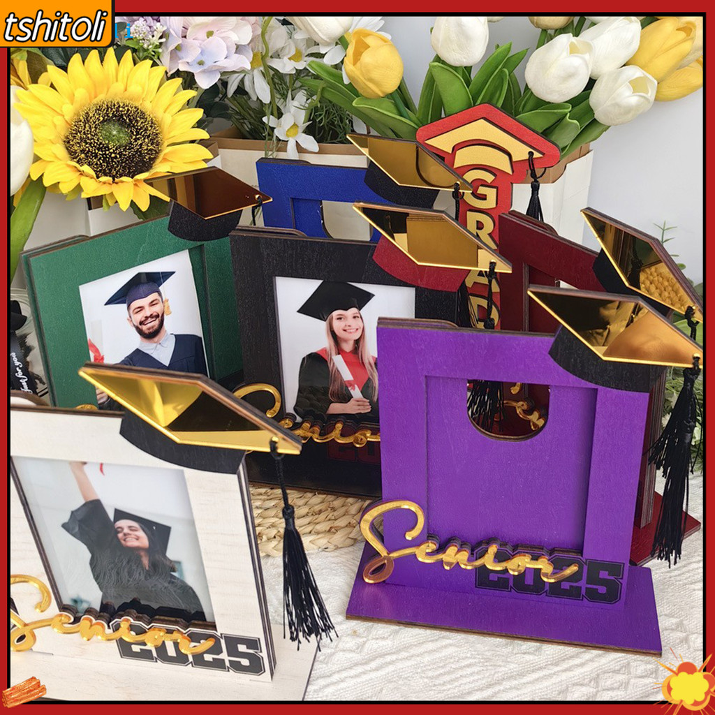 tshitoli 2025 Graduation Photo Frame Wooden Class of 2025 Picture Frame ...