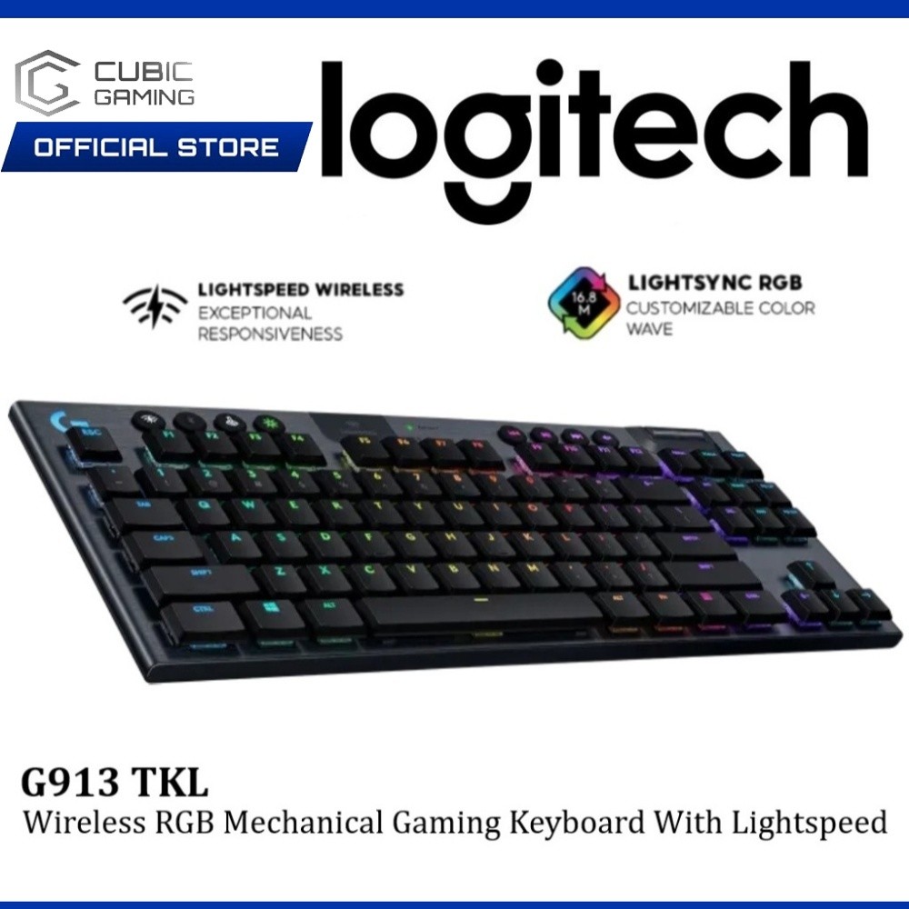 LOGITECH G913 TKL WIRELESS MECHANICAL GAMING KEYBOARD LIGHTSPEED / LOW ...