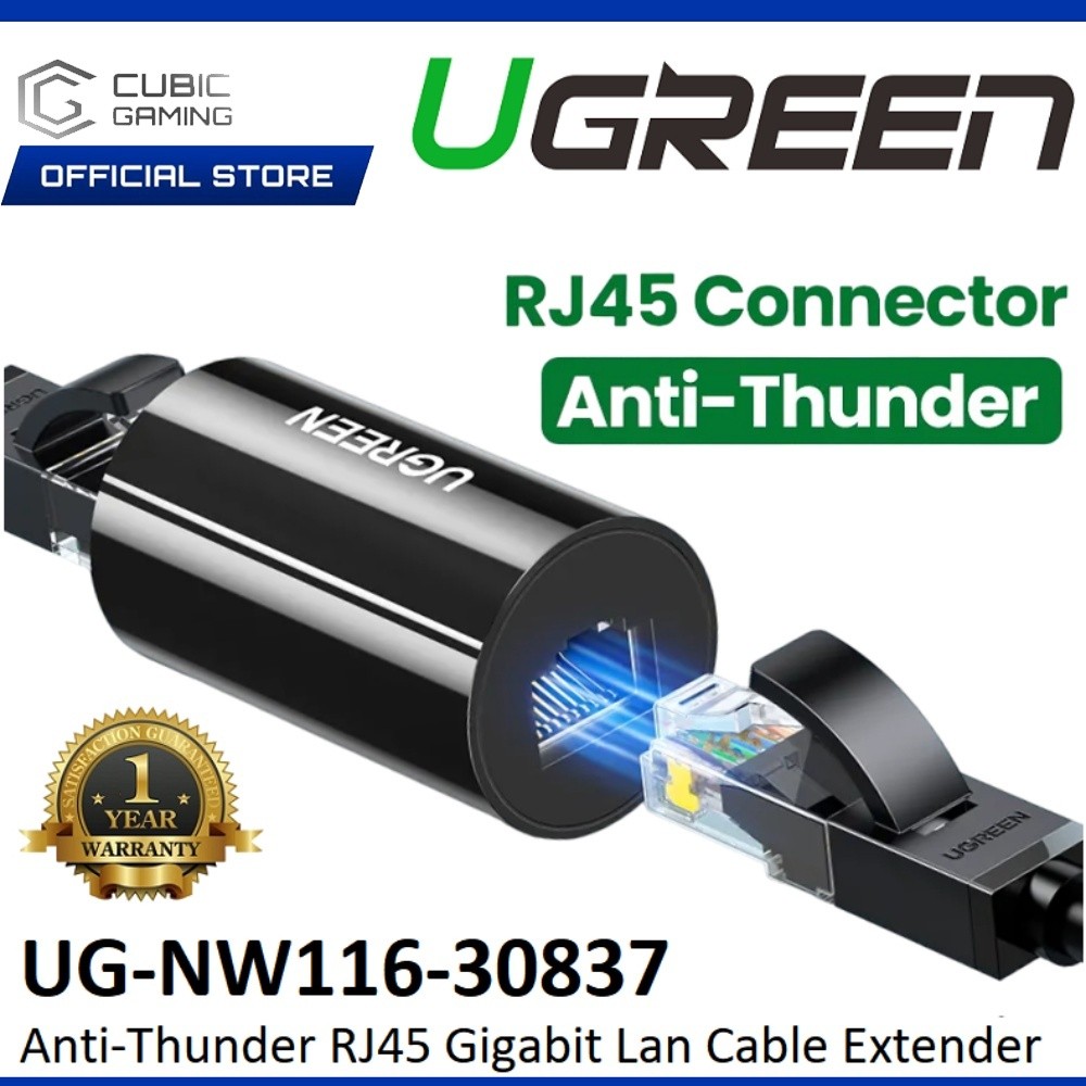 UGREEN ANTI-THUNDER RJ45 CONNECTOR NETWORK ETHERNET EXTENDER ADAPTER ...