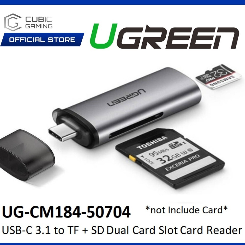 UGREEN 2-IN-1 USB-C 3.1 GEN 1 TO TF + SD CARD READER WITH DUAL CARD ...
