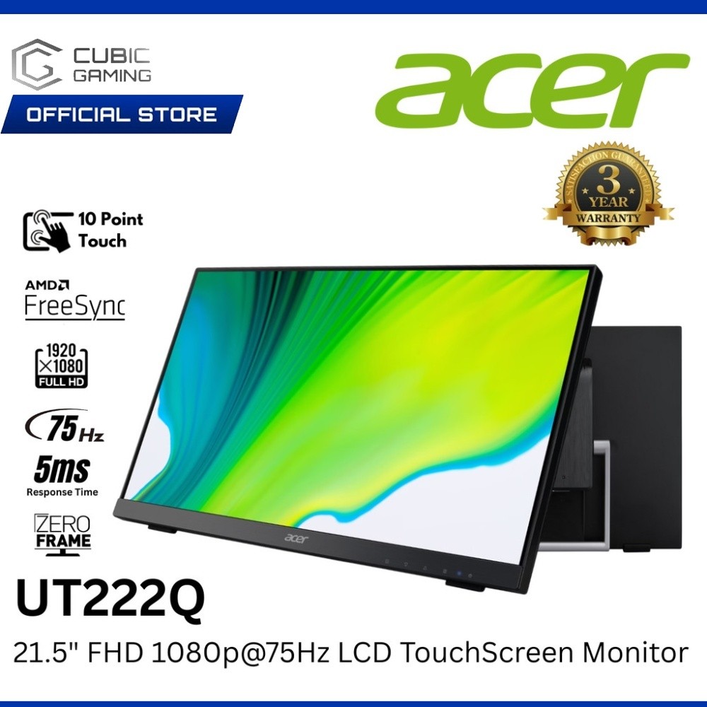 ACER 21.5" UT222Q FHD (1920x1080@60HZ) WIDESCREEN LCD TOUCHSCREEN ...