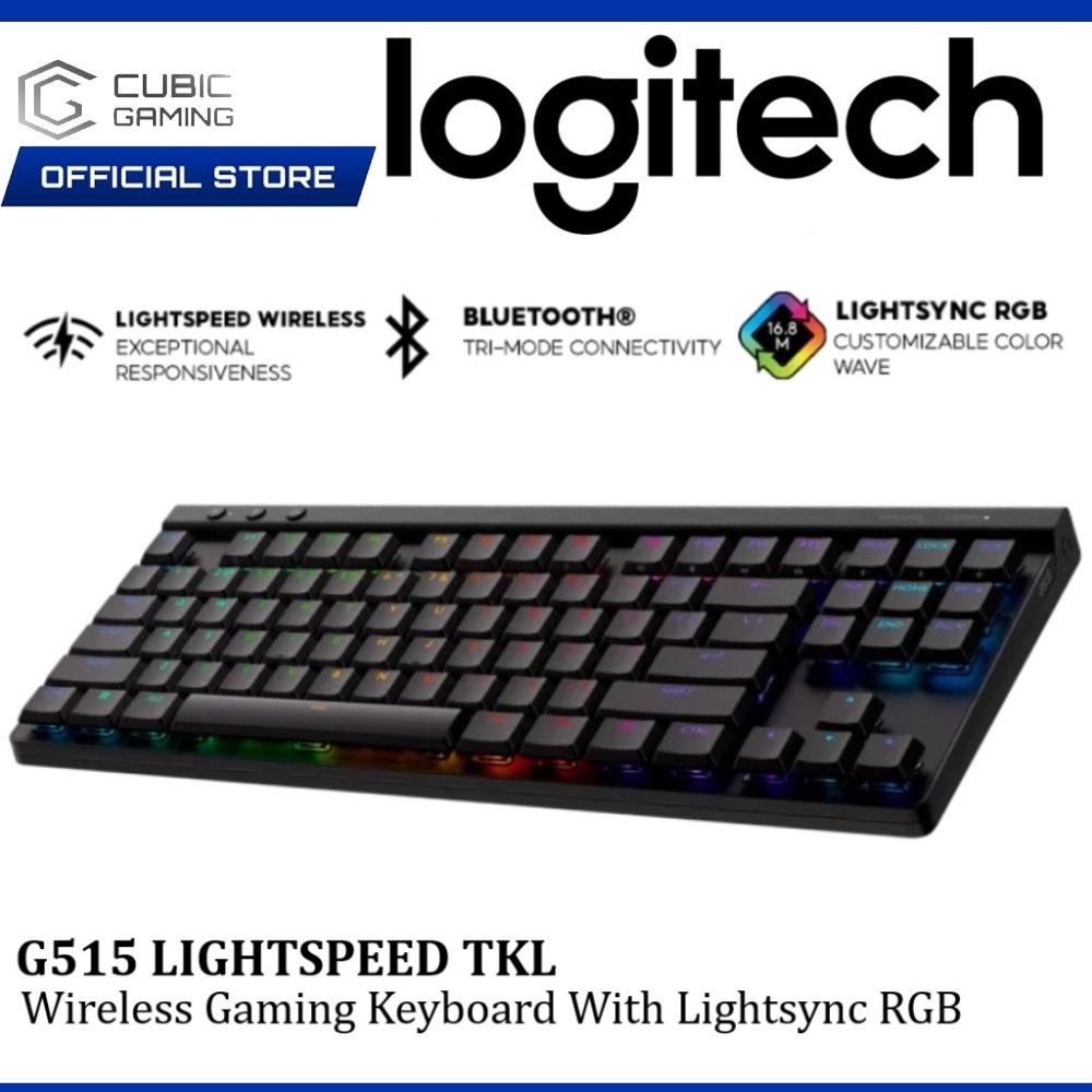 LOGITECH G515 LIGHTSPEED TKL LOW PROFILE WIRELESS GAMING KEYBAORD WITH ...