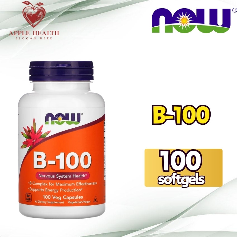 EXP:2027 | NOW Foods B-Complex B100 Vitamin, 100 Caps | Ideal For High ...