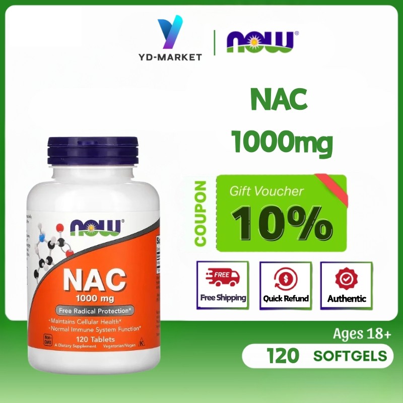 EXP:2027 | NOW Foods NAC 1000mg, 120 Tablets | Premium N-Acetyl ...