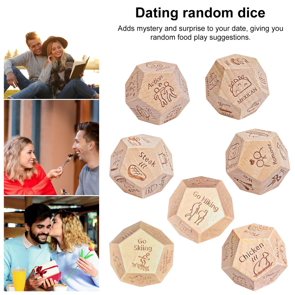 STR-12 Sides Food Decision Dice Wooden Couple Date Night Ideas Dice ...
